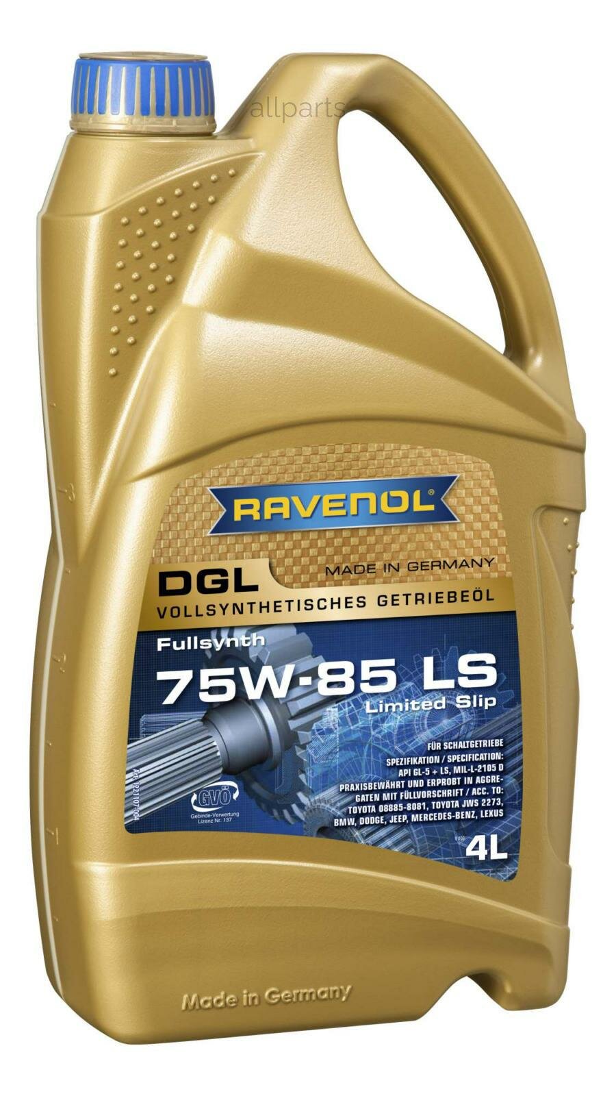 RAVENOL 4014835848641 SAE 75W-85 4L DGL трансмиссионное масло
