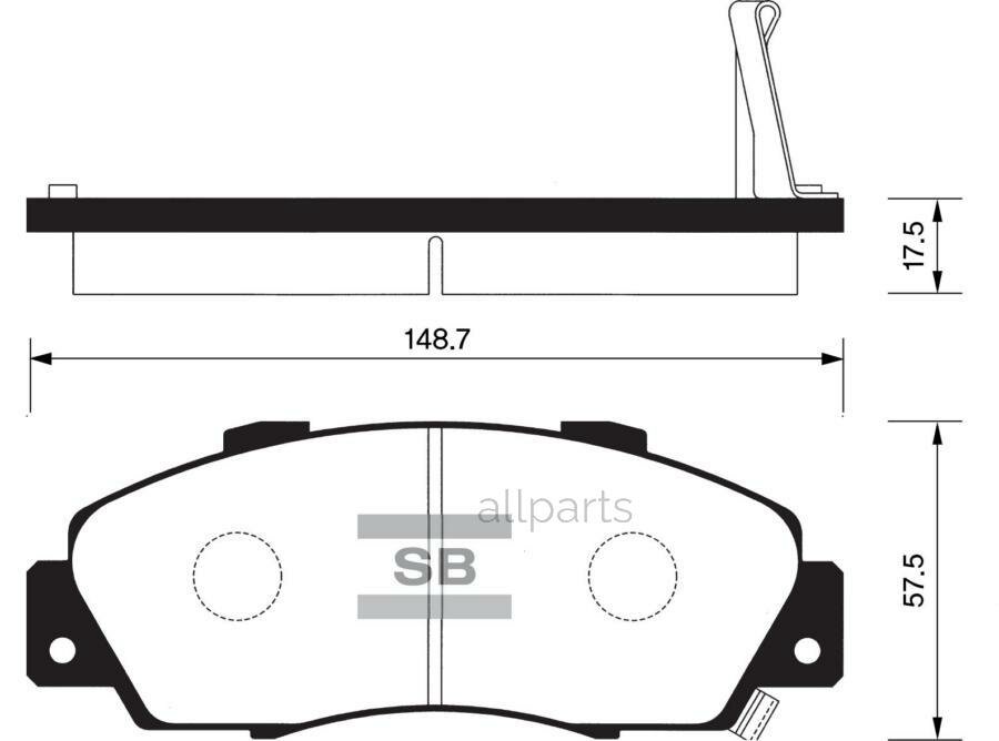 SANGSIN BRAKE SP1076F Колодки тормозные, передние
