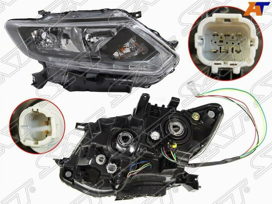 SAT ST-115-1136RMLD-M2 Фара Nissan X-Trail 13-17 (Справа/ Галоген/ ДХО/ С электрокорректором)