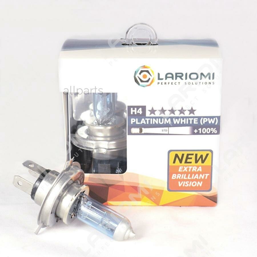 LARIOMI LB1113PW лампа галогенная H4 12V 60/55W P43T PLATINUM WHITE (коробка 2 ШТ.)
