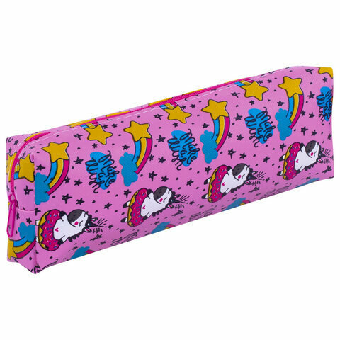 Пенал-косметичка пифагор, мягкий, "UNICORN", прямоугольный, 20х7х4 см, 229265