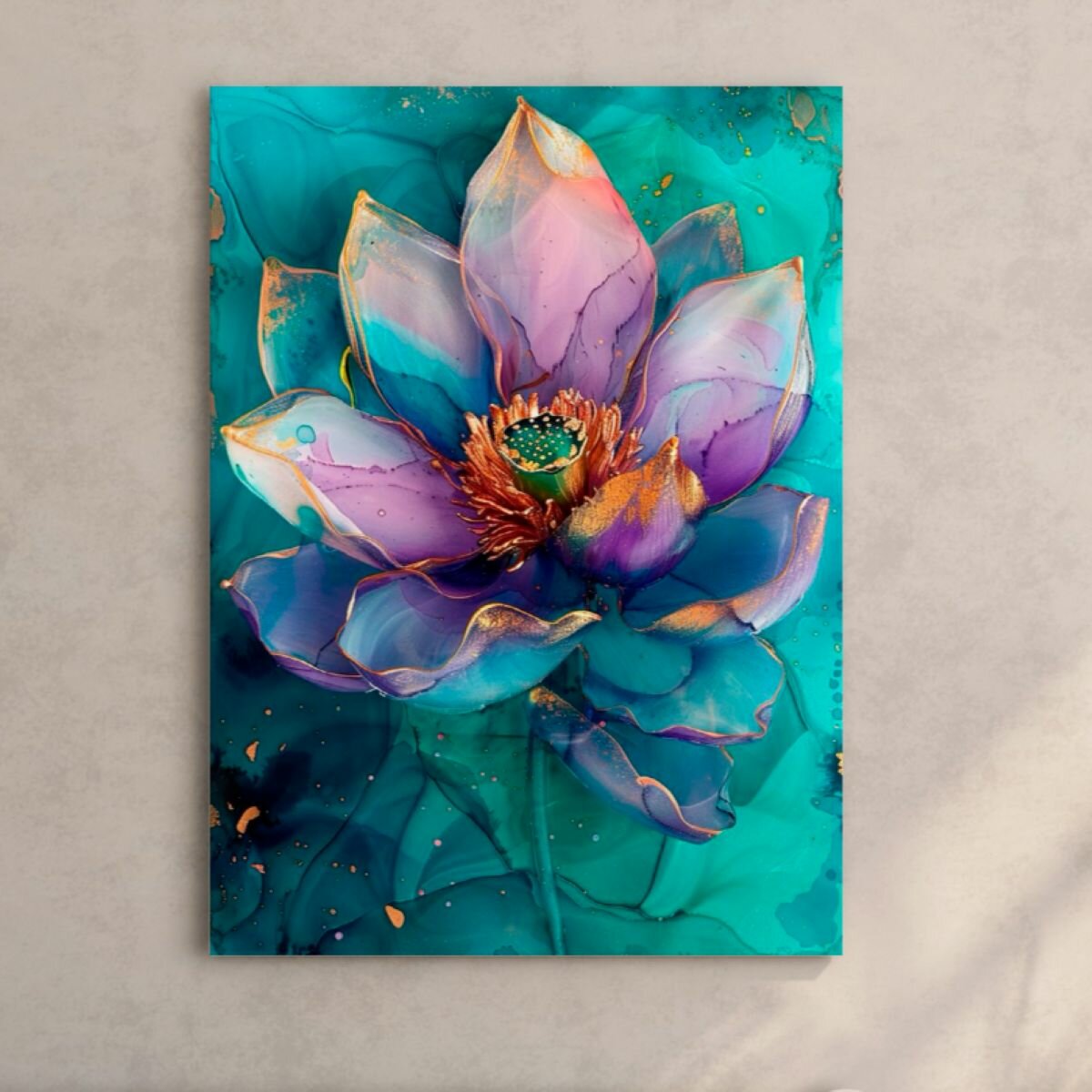 Картина на холсте 45 х 65 см. Малахит цветы