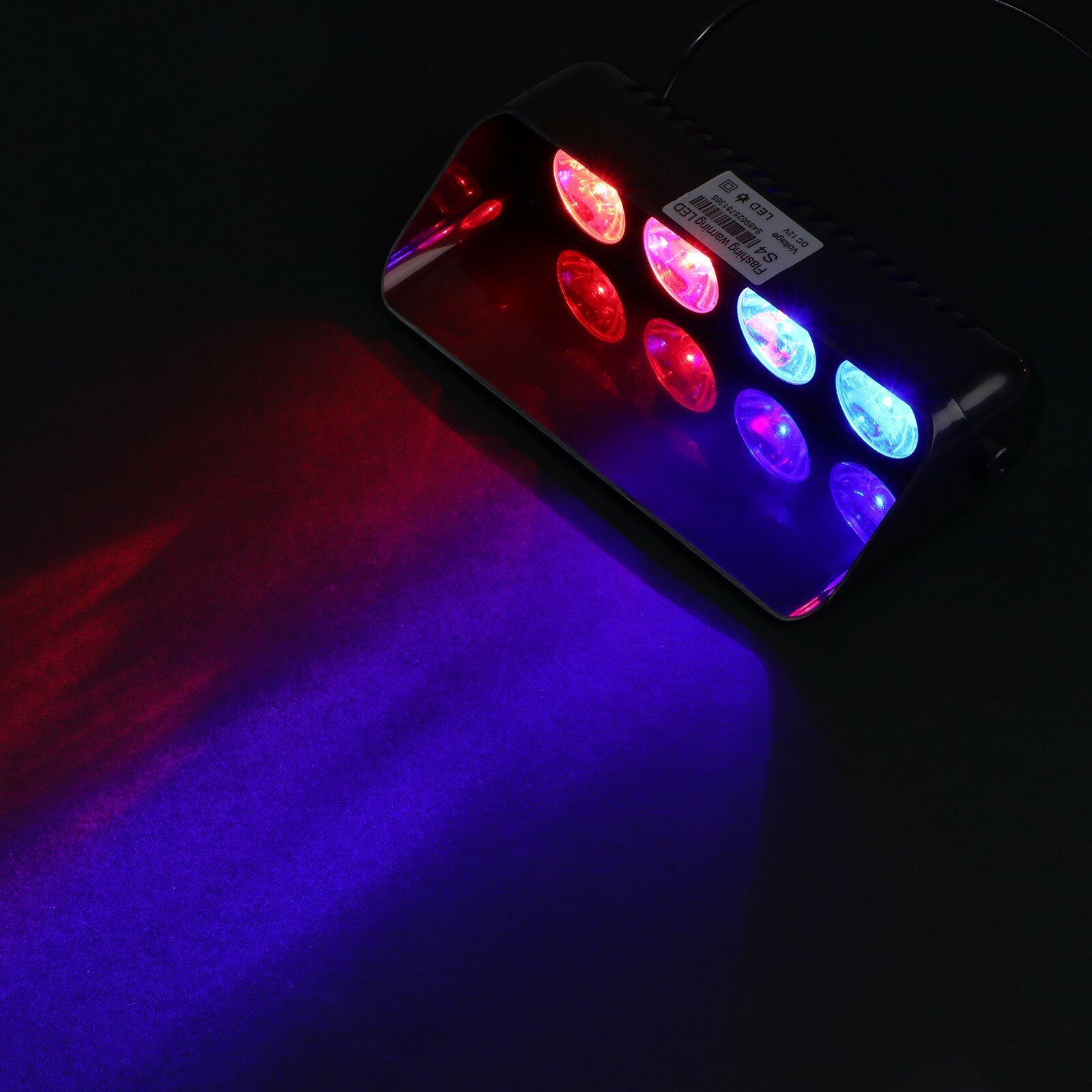 Сигнальный стробоскоп под лобовое стекло, 12 В, 15 режимов, красно-синий