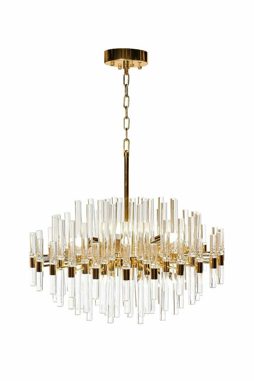 Потолочный светильник Garda Decor 62GDM-810021-800 Люстра Serena прозр. стекло/золото d80см h65см арт. 62GDM-810021-800