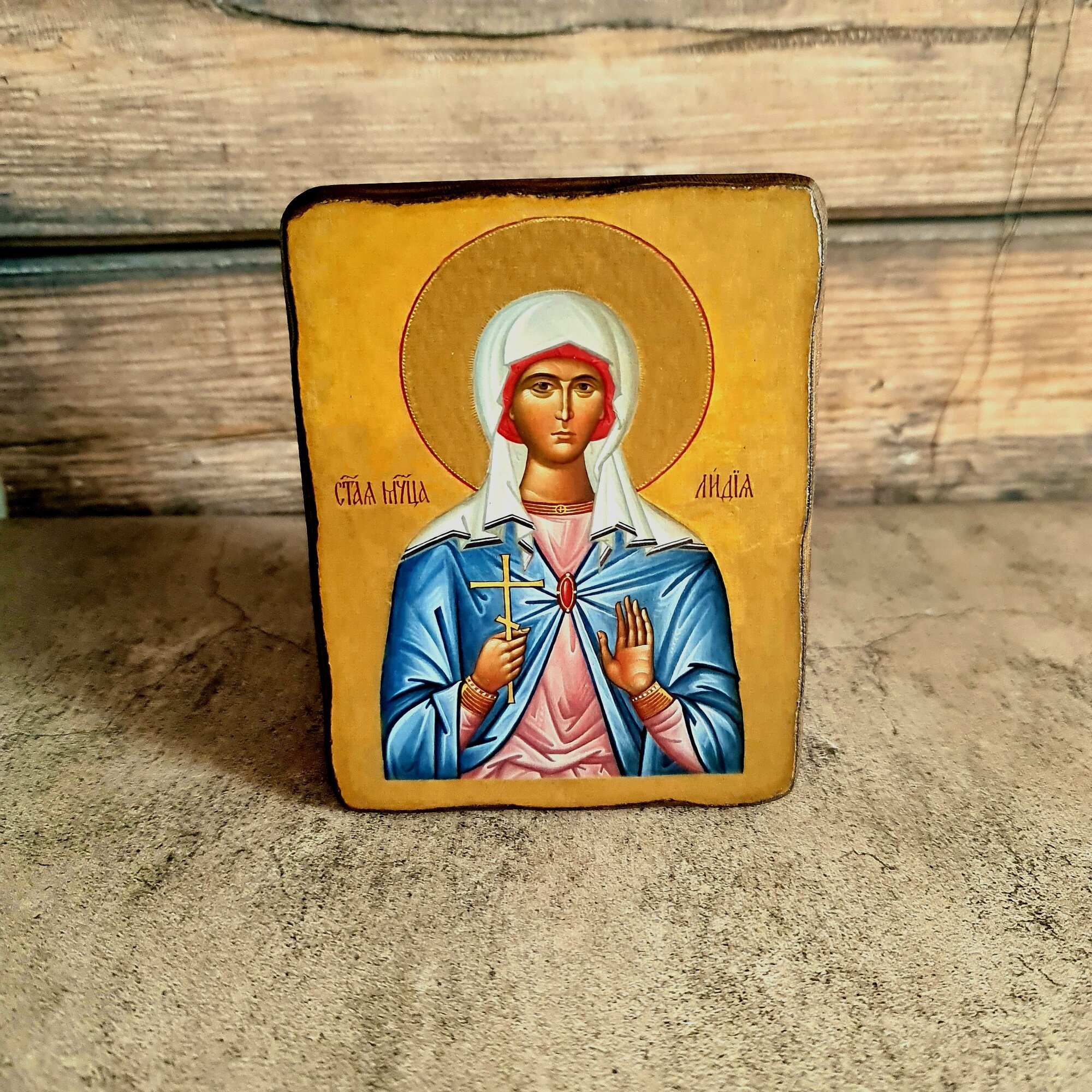 Освященная икона мученицы Лидии, 10*13 см