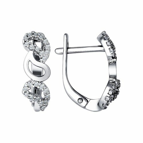 Серьги, серебро, 925 проба, фианит