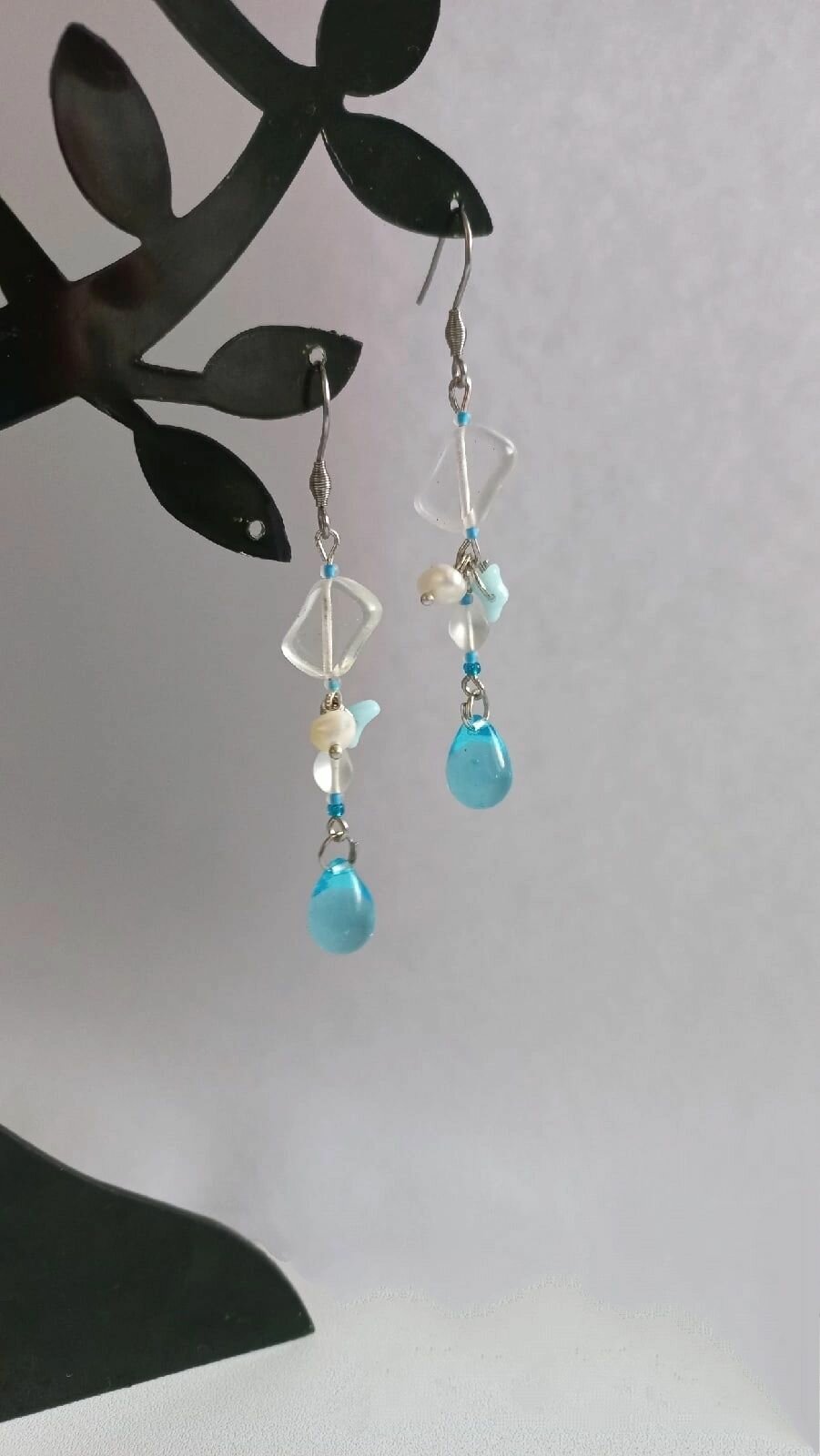 Серьги, жемчуг Swarovski синтетический, стекло