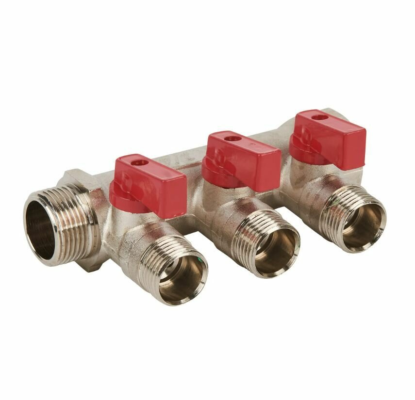 Коллектор с наружной резьбой Euros на 3 выхода, 3/4"x1/2"