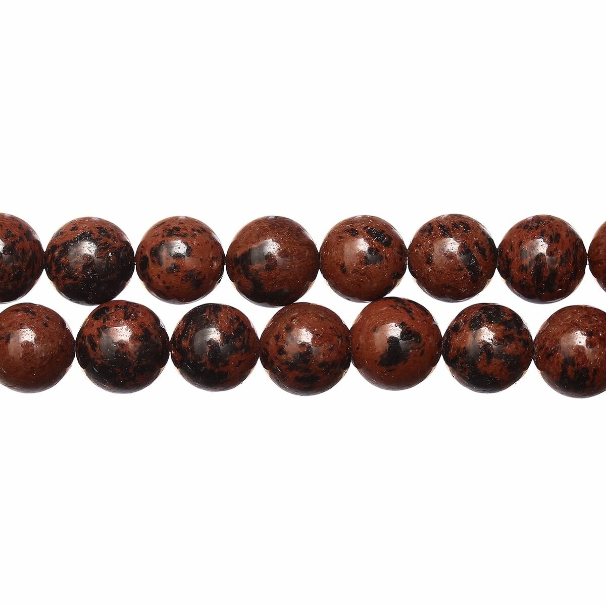 Бусины каменные, обсидиан, махагоновый, 10мм, 37 шт, низка