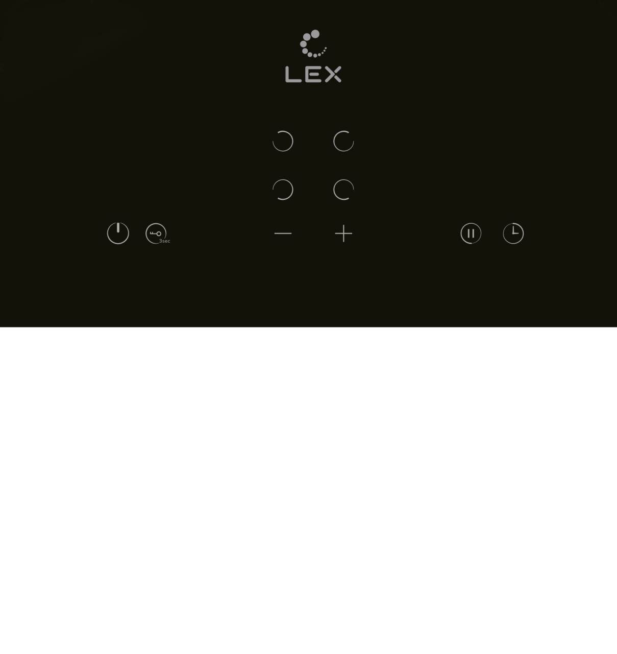 Варочная панель LEX EVH 640A BL, стеклокерамика, электронное управление, 6 конфорок, 60 см — фото 1