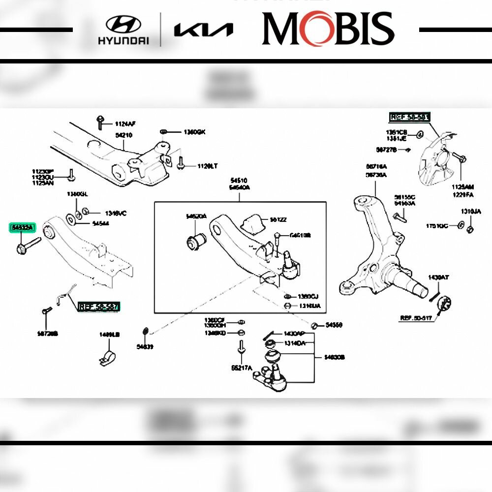 Болт 1шт. для Hyundai H-1, H-100 Porter, H100 / арт. 545324B000 / бренд MOBIS