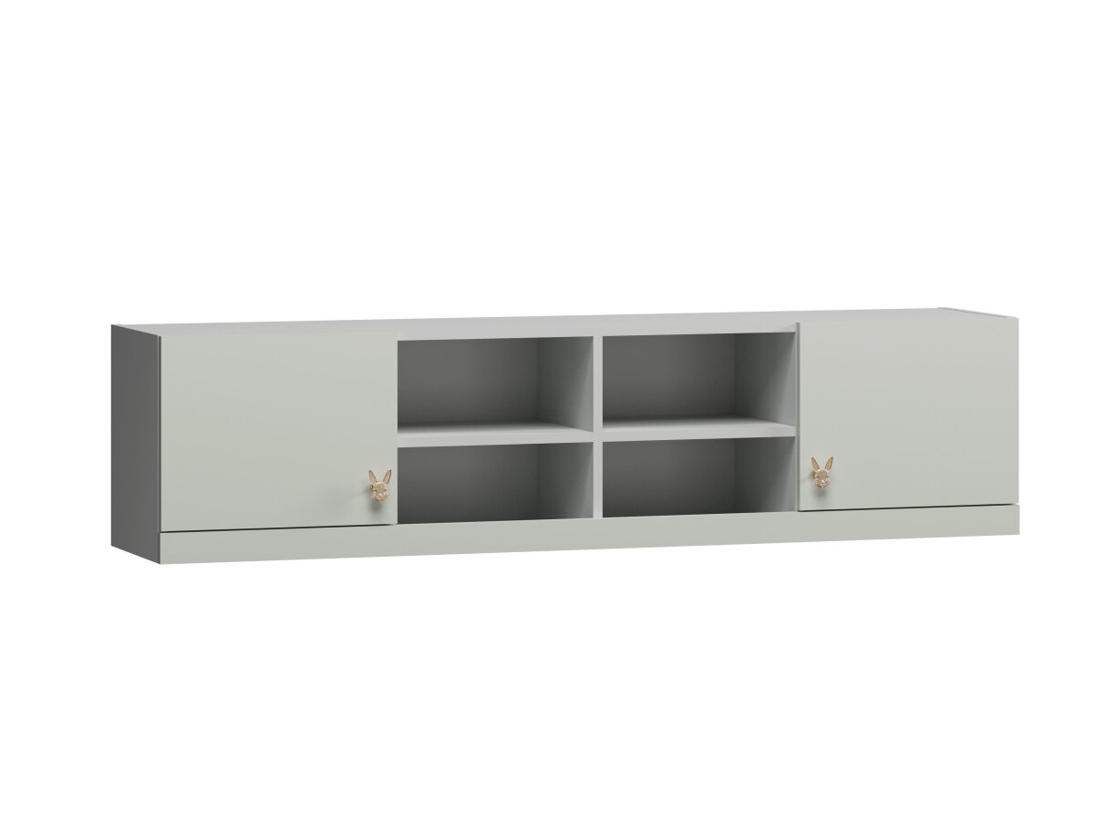 Антресоль Банни-4 Светло-Серый для книг для одежды двухдверный 150*36.8*31.6