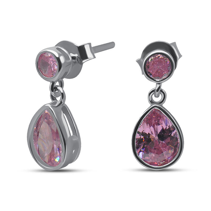 Серьги, серебро, 925 проба, фианит