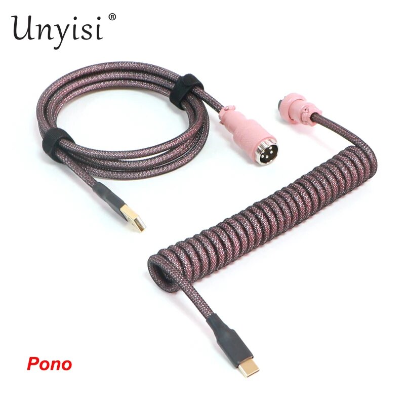 Спиральный кабель USB-Type-C Micro Mini-USB Unyisi для механической клавиатуры Mini USB, Pono