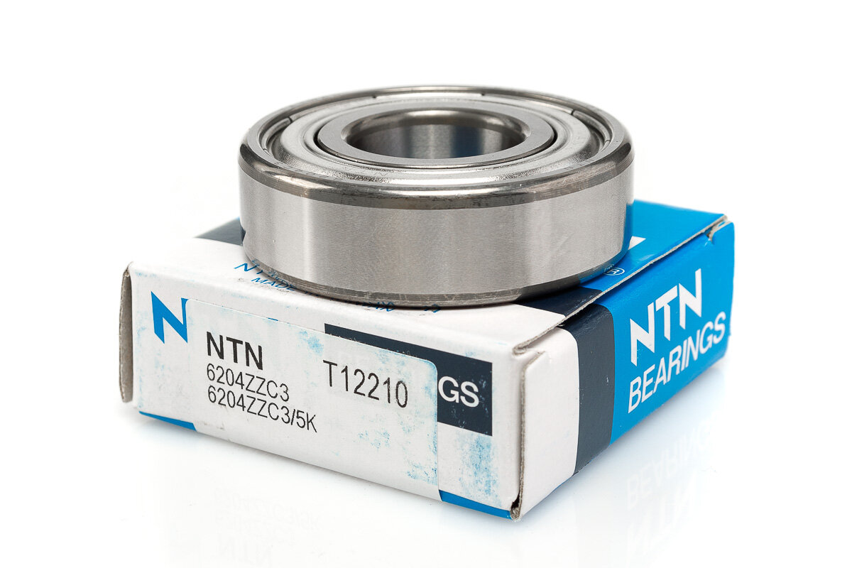Подшипник NTN 6204, шариковый, промышленный, 47x20x14 мм , радиальный, открытый.
