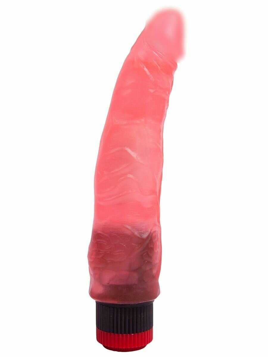 Вибратор-фаллоимитатор розового цвета, гелевый, реалистичный, 22см