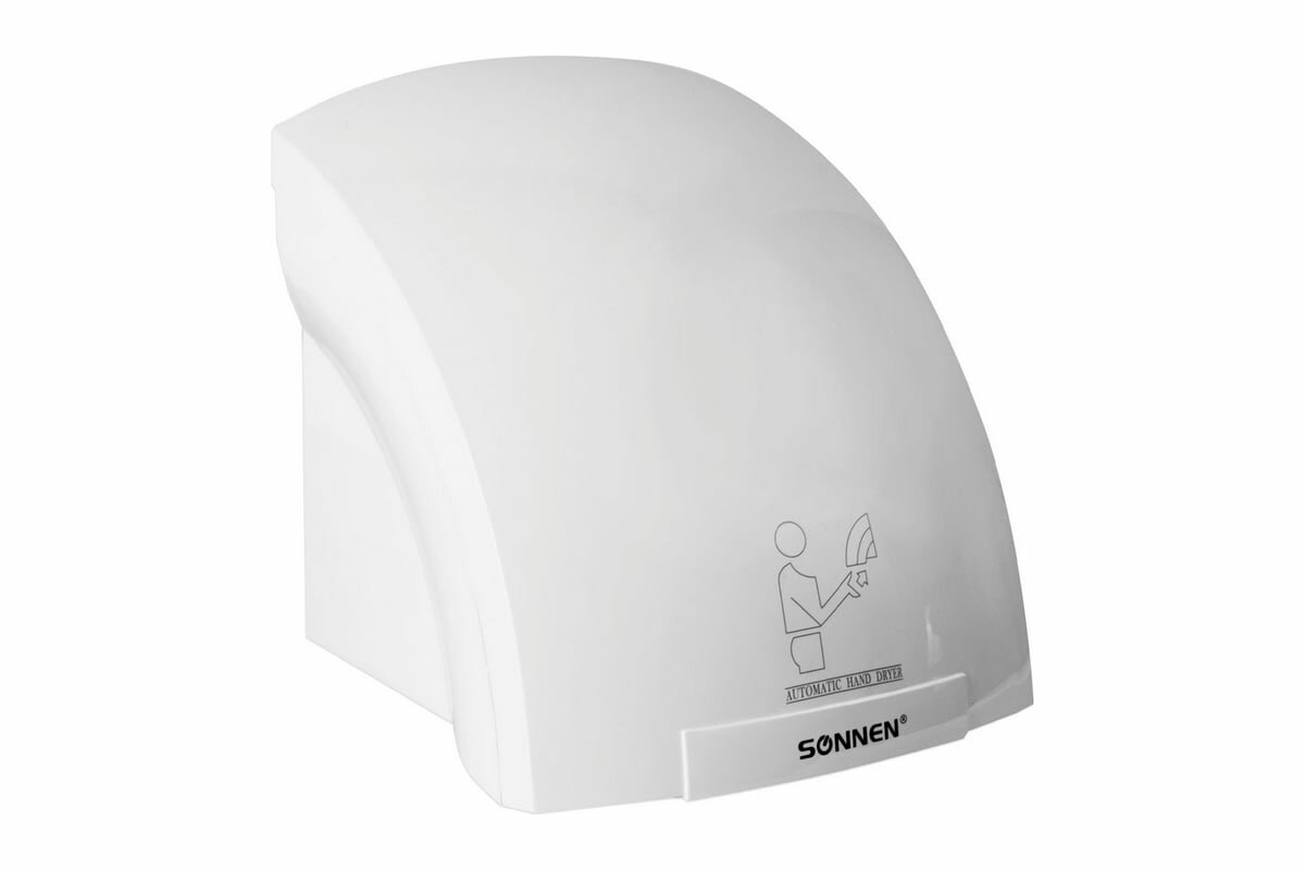 Сушилка для рук SONNEN HD-688 (604192), мощность2000 Вт, время сушки 25 секунд, пластиковый корпус, белая