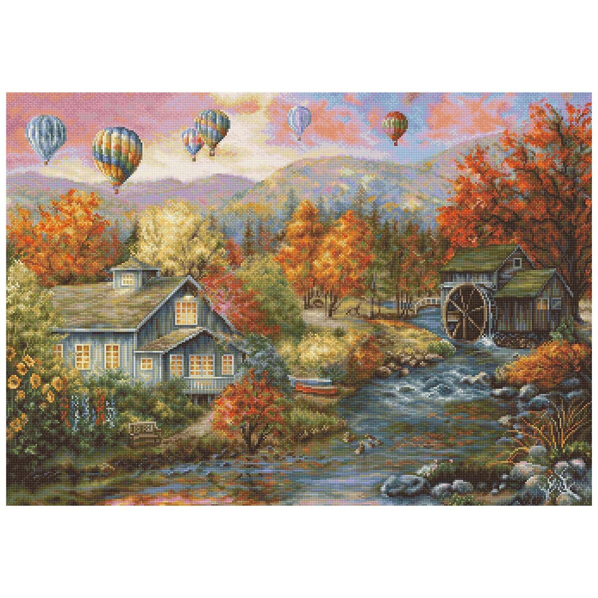 Набор для вышивания крестиком 'Осень. Мельница на ручье', 48*34 см, Luca-S
