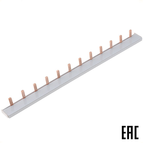 Шина-гребенка 11-2252 1P 100А pin на 12 модулей REXANT (2 шт. в комплекте)
