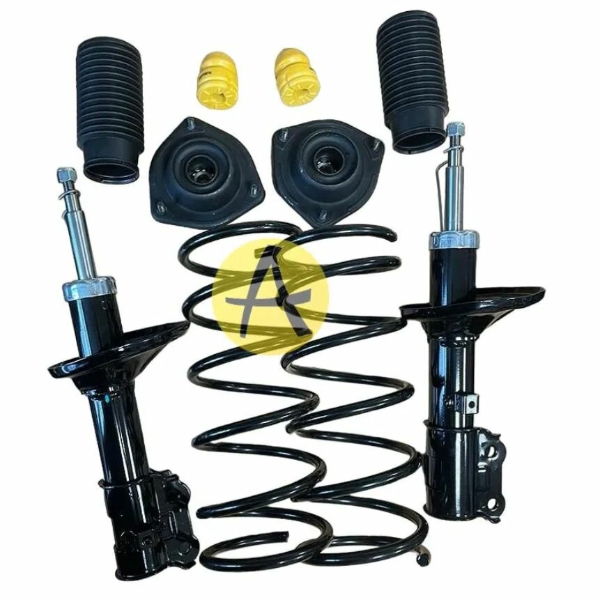 Комплект передней подвески Hyundai Getz 2002- / Гетц (пружины + амортизаторы + чашки)