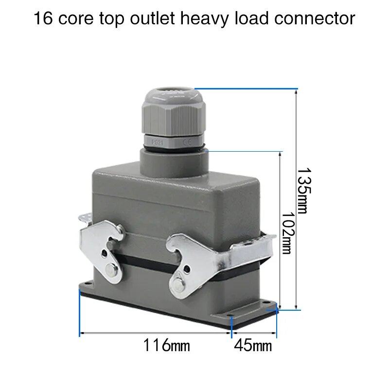 Водонепроницаемый разъем WZAZDQ HDC-HE 500В 16А 16 core top line