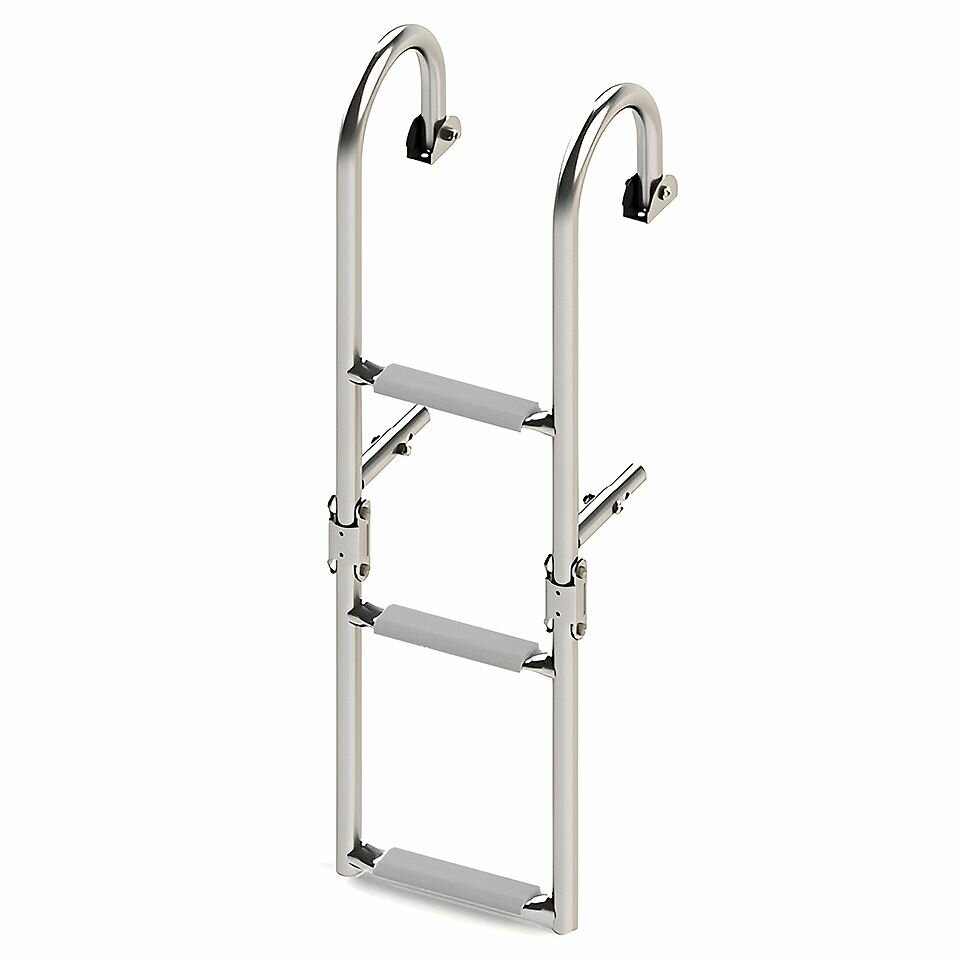 Трап складной с горизонтальным креплением, 3 серых ступени (ширина 220 мм.) (10269465)