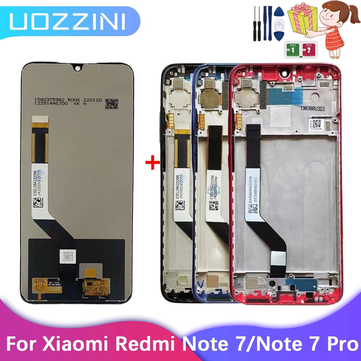 Сенсорный экран для Xiaomi Redmi Note 7 Black no frame 6.3"