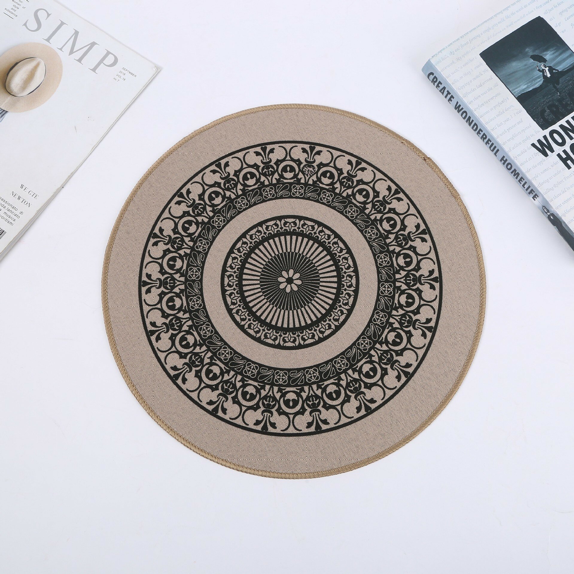 Резиновый круглый подставка для стола 38 см с противоскользящим покрытием и защитой от тепла, стиль 7