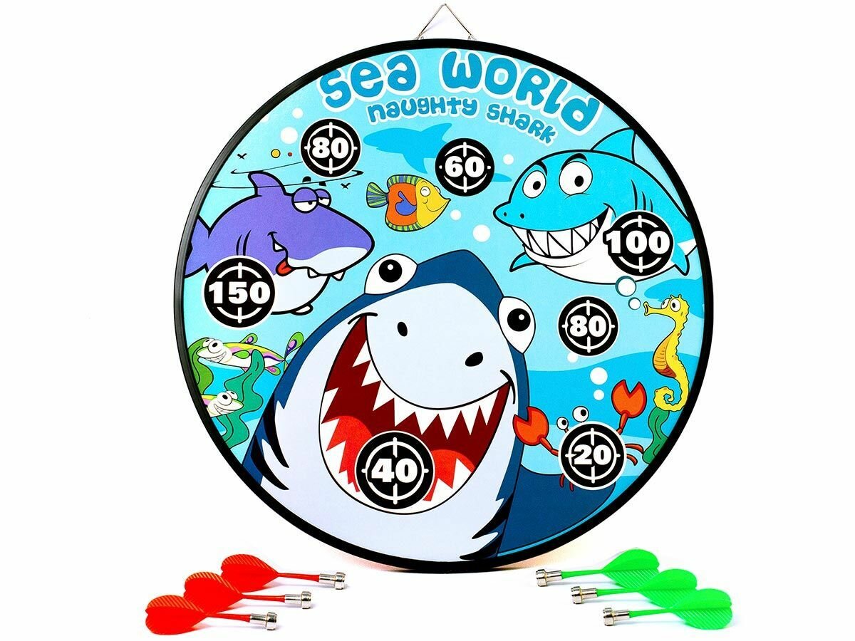 Магнитный дартс с дротиками детский 38см Stinger с безопасными дротиками, Морской мир