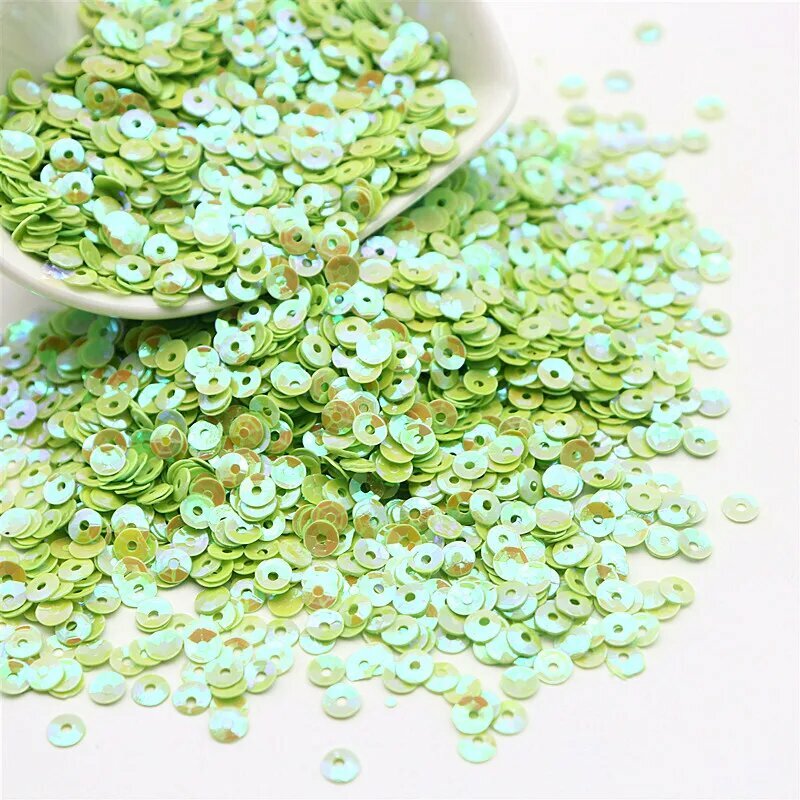 Круглые пайетки ПВХ 4-5 мм 10 г 4mm 10g 1500pcs, AB green 10g