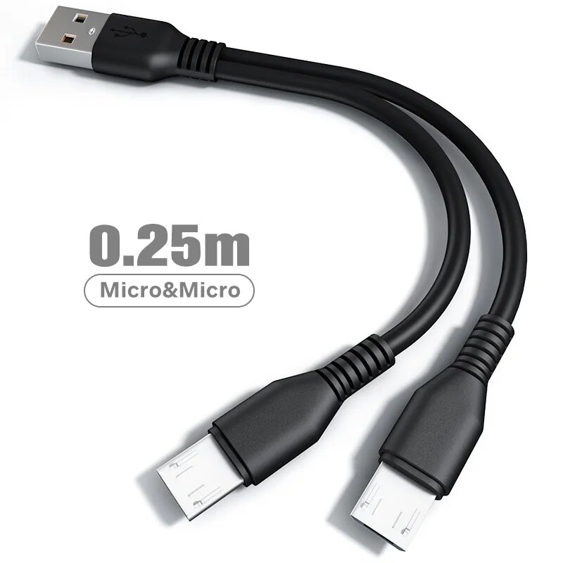 ANMONE 2 в 1 USB Type C Micro USB C Разветвитель Кабель для зарядки двух устройств USB C Зарядное устройство Шнур для зарядки 2 микро мобильных телефонов micro usb 1to2 25cm