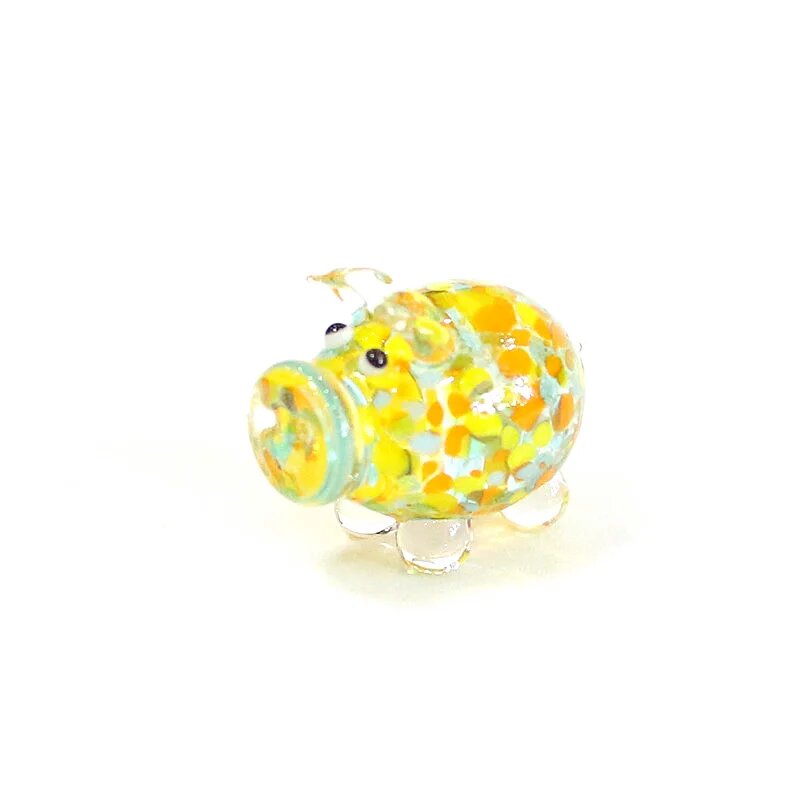 Мини-фигурка свинья из муранского стекла GLASS MOUSE Оранжевый