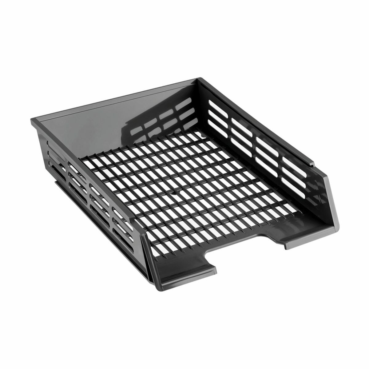 Лоток для бумаг горизонтальный Стамм "XXL", черный (ЛТГ-30570), 6шт.
