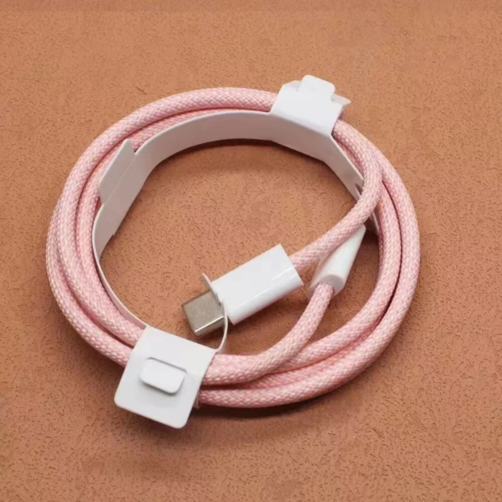 NNBILI 60 Вт PD USB C to Type C Кабель для быстрой зарядки для iPhone 17 16 Pro Max 15 Plus Pink