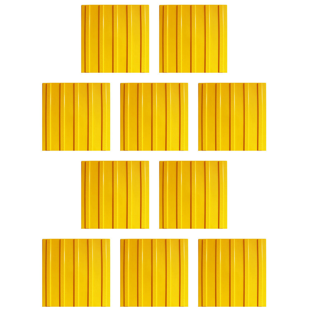 Тактильная плитка ТПУ продольный риф 300х300х6,5 мм желтая (10 шт.)