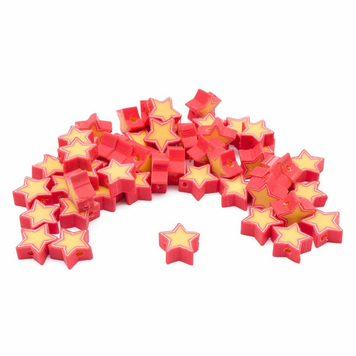 ZZ1430 Бусины из полимерной глины 'Оранжевые звезды', 50шт/упак, Astra&Craft
