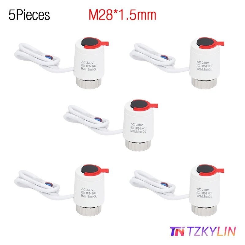 Электрический термопривод M28*1.5, 230В, белый, 5 шт.