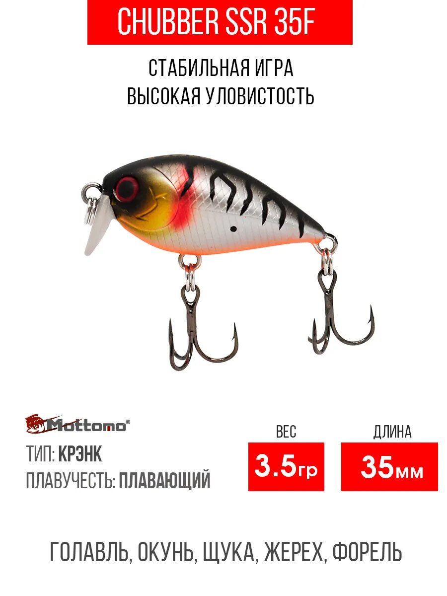 Воблер для рыбалки Chubber SSR 35F 3,5g приманка окуня, щуку, сома