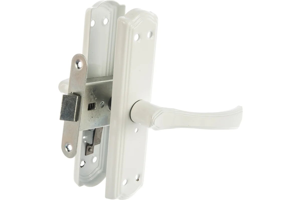AVERS ЗЩ1Д-2-6 защелка с фиксацией белая 20994 для металлических и пластиковых дверей