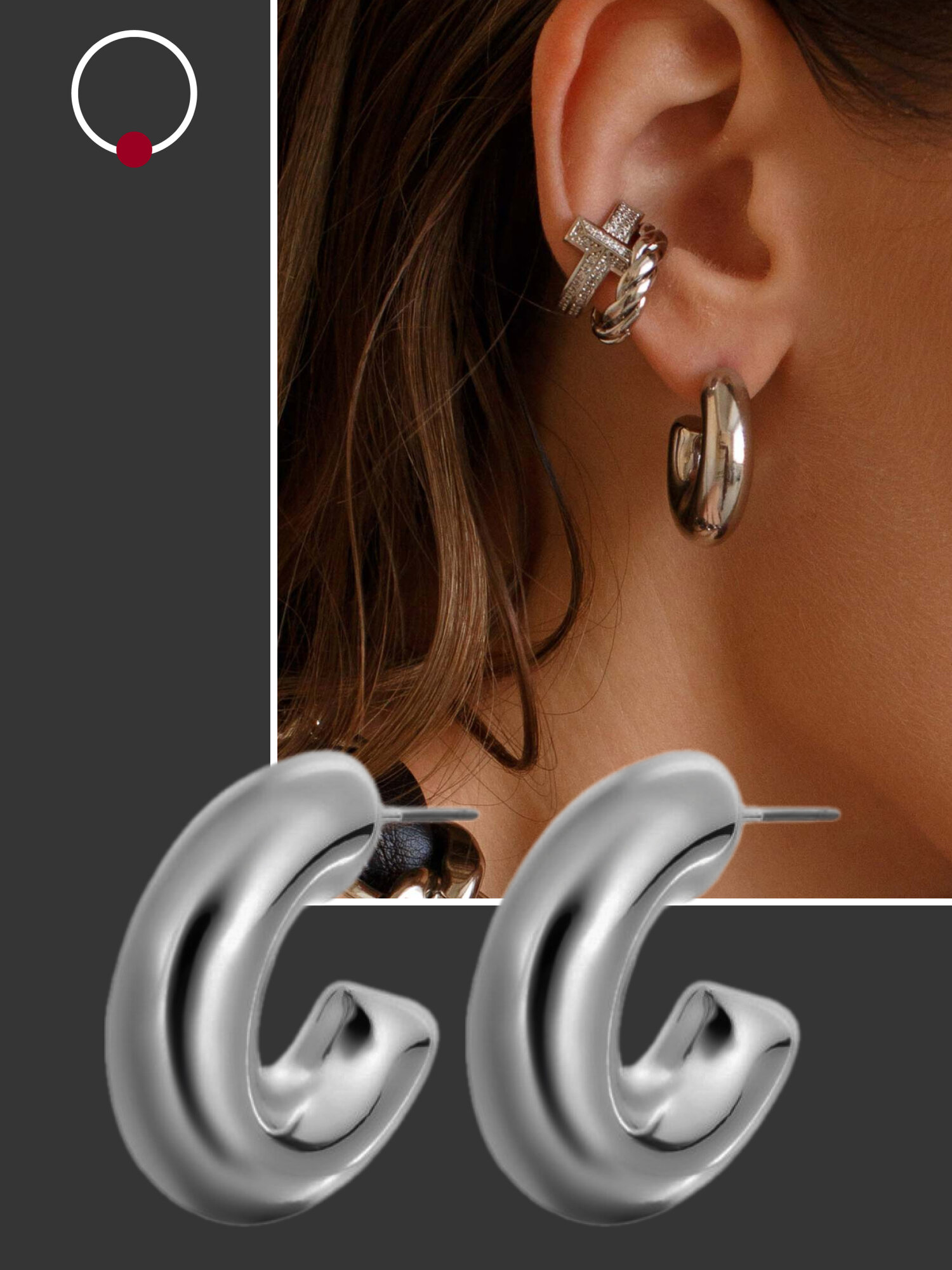 Серьги пусеты, конго