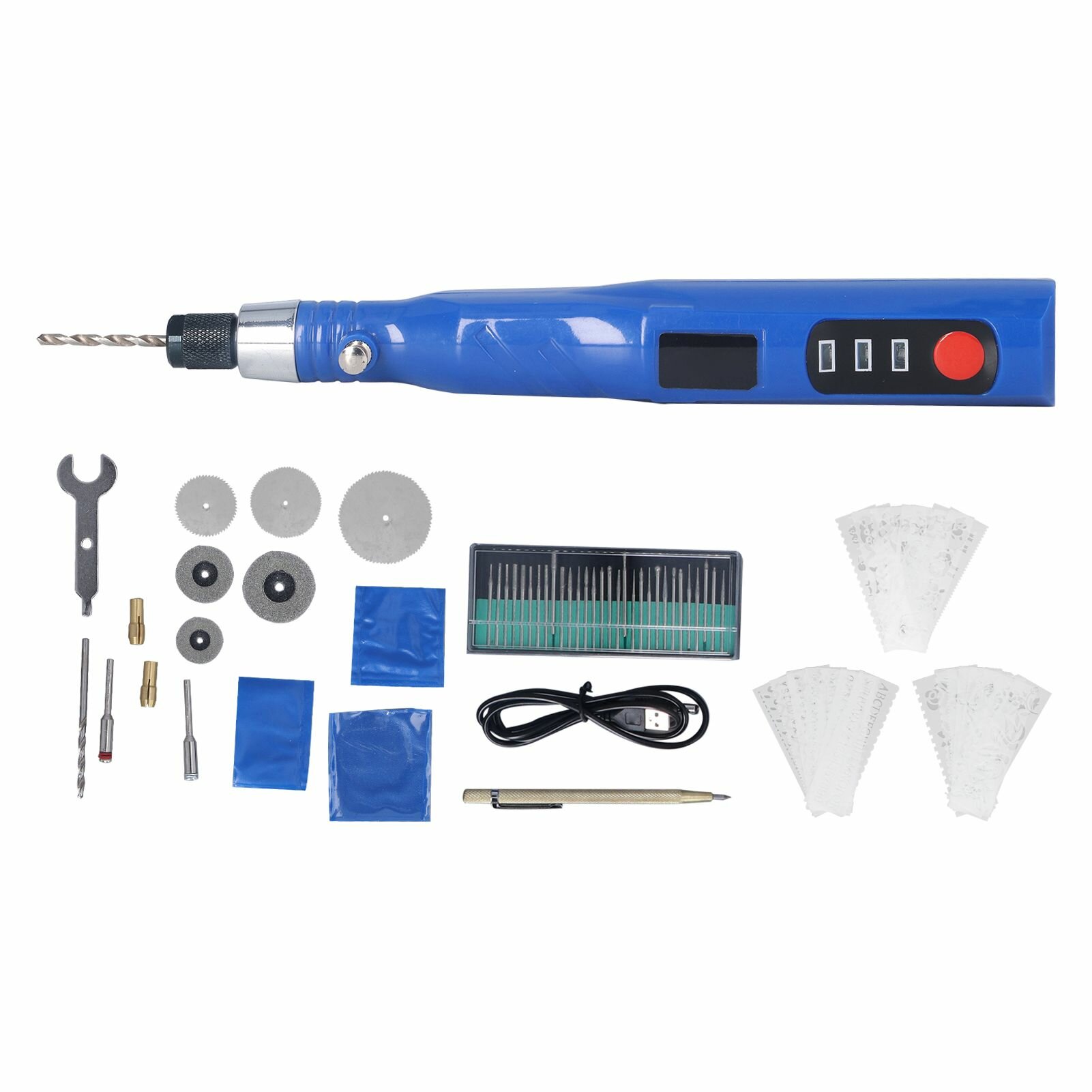 Гравировальный станок - Беспроводной электрический гравировальный резательный инструмент для дерева, стекла, камня. 30W, 3 скорости, USB, широкое применение