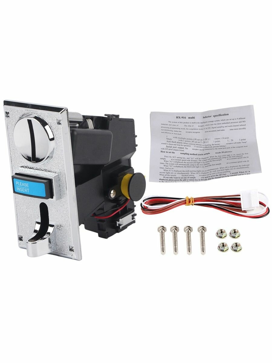 Слот для выбора многофункционального монетоприемника для торгового автомата. Игровой механизм. Прием 1-5 монет с простым выбором.