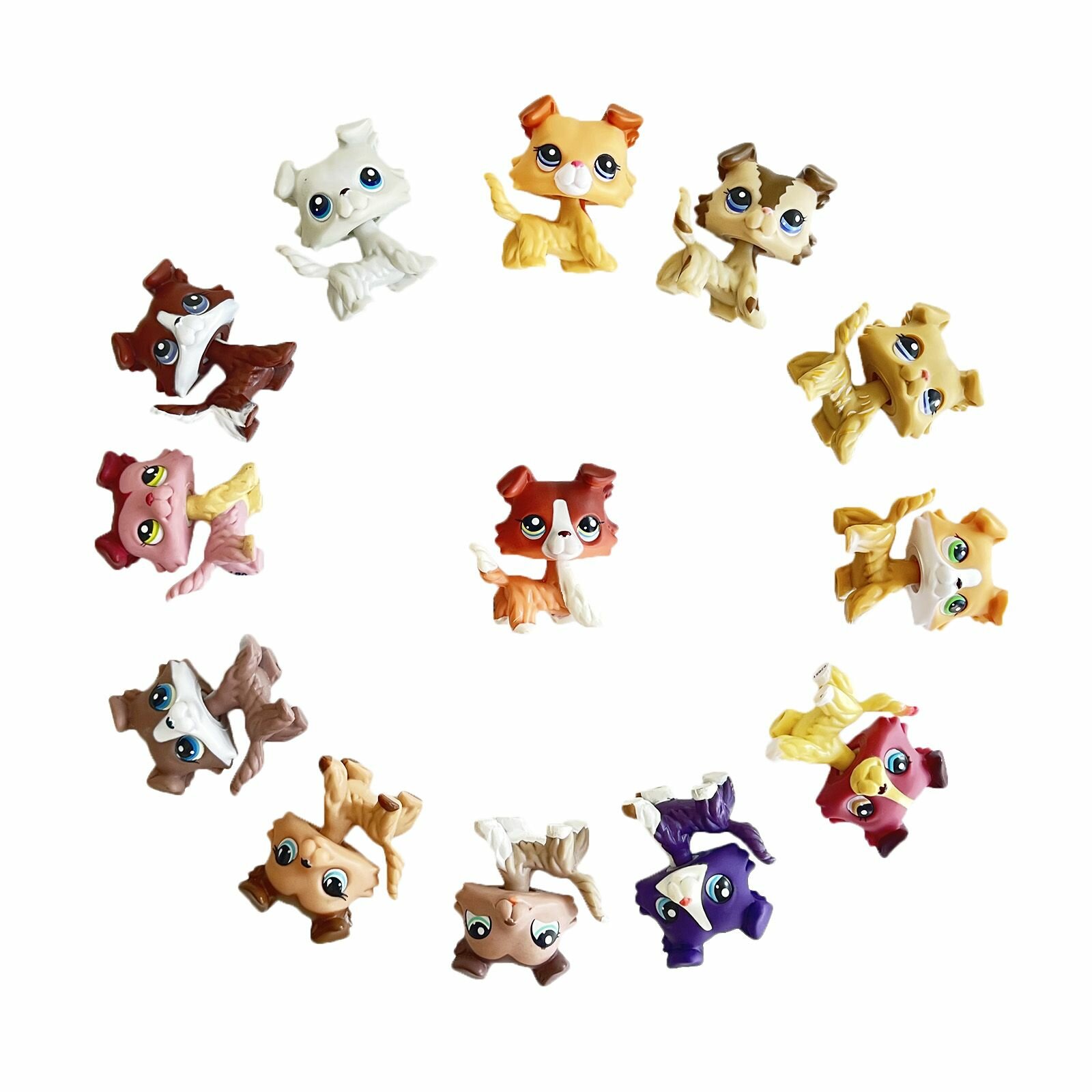 3 шт./компл LPS игрушки, Littlest Pet Shop лпс стоечки стоячки,3 шт. собак породы колли, присланные случайным образом--
