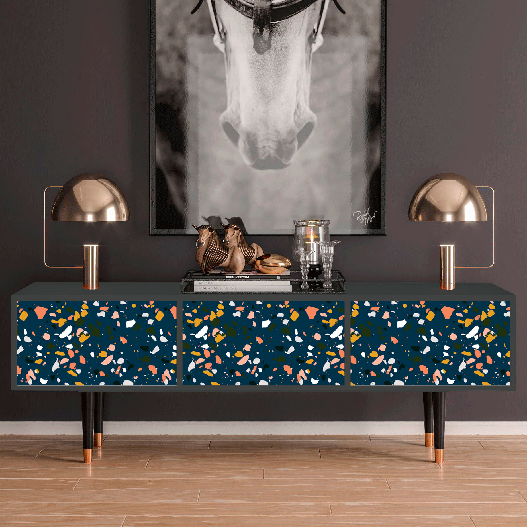 ТВ-Тумба - STORYZ - T4 Night Sky Langhterns, Размер - 170 x 59 x 48 см, Цвет корпуса - , Антрацит