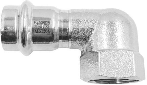 Пресс-угол с внутренней резьбой 15 х 1/2" нержавейка SantechSystems 129-8959