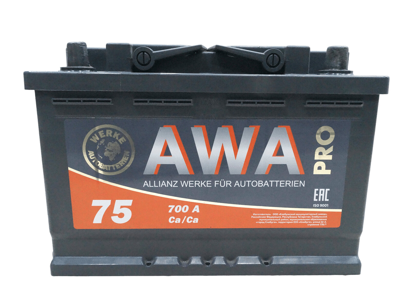 Аккумуляторная батарея AWA PRO 6СТ75 обратная
