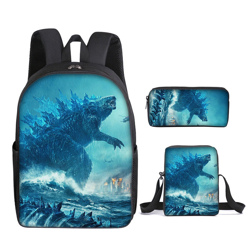 Новый продукт Amazon Godzilla Рюкзак Godzilla, школьная сумка для учащихся начальной и средней школы, сумка через плечо с мультяшным аниме, сумка-карандаш