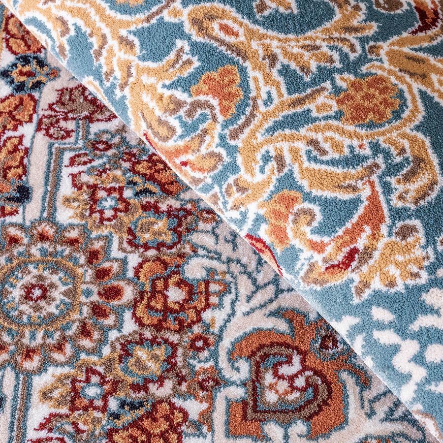 Ковер, Прямой, Голубовато-зеленый, Золотисто-жёлтый, Оранжевый, Красный, Бежевый, Белый, Классический, Персидский, на пол, в гостиную, спальню, в ассортименте (160 см. на 230 см.)