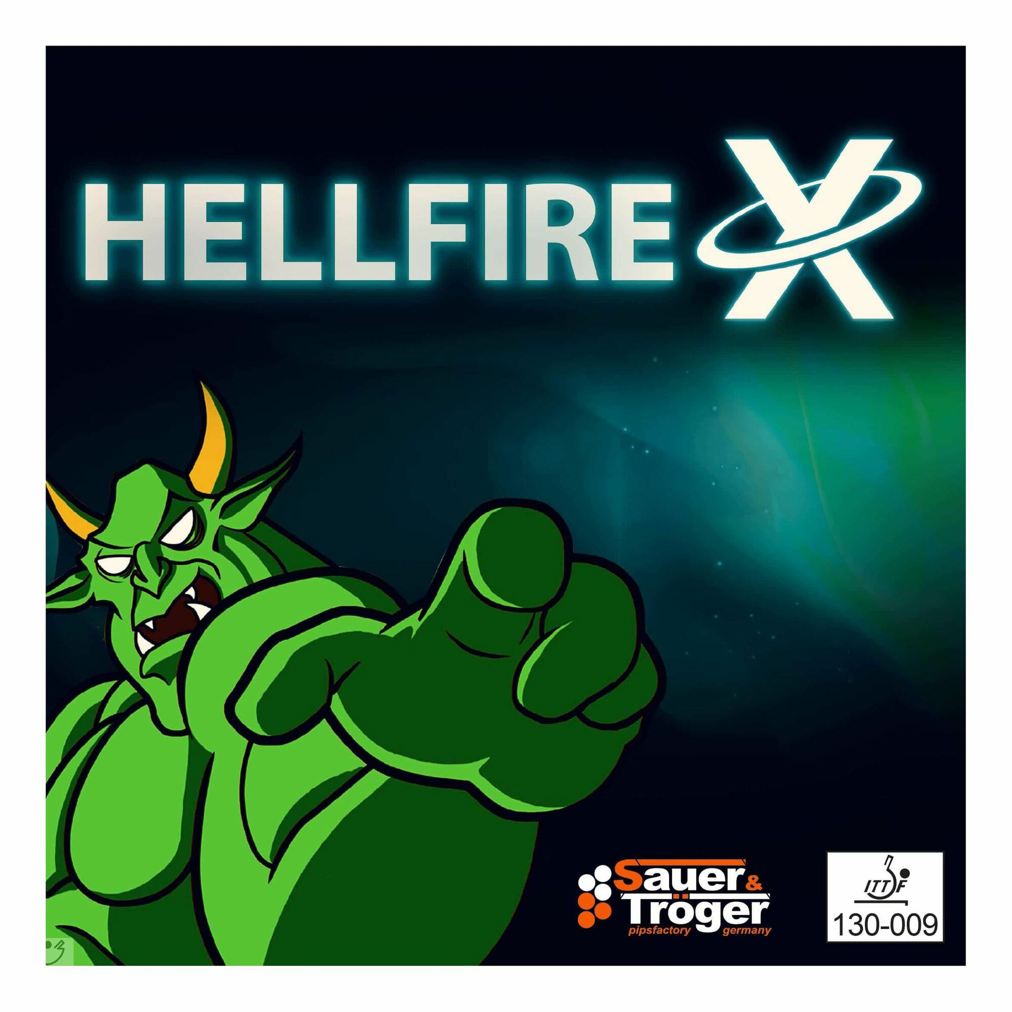 Накладка Sauer&Troger Hellfire X, красная, без губки (ох), длинные шипы