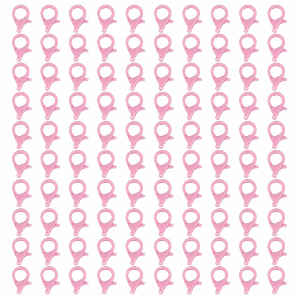 Набор для шитья, DIY аксессуары для сумок - карабин-лобстер, ключевой брелок - 4 розовый, 1 упаковка 100 штук